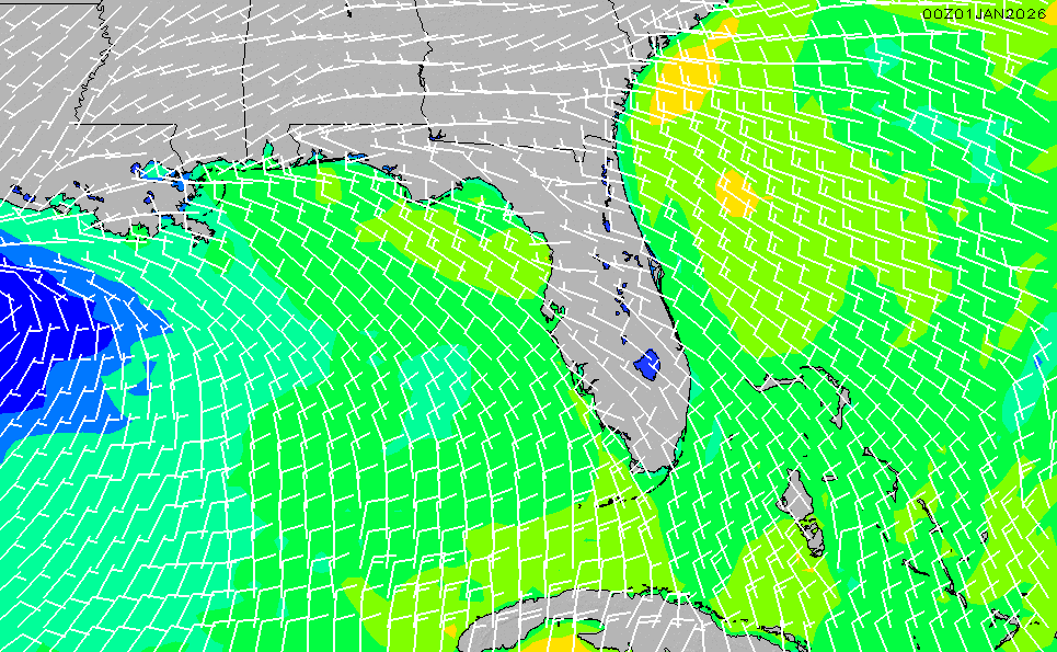West Florida Regional GFS Wind Chart | SURFLINE.COM