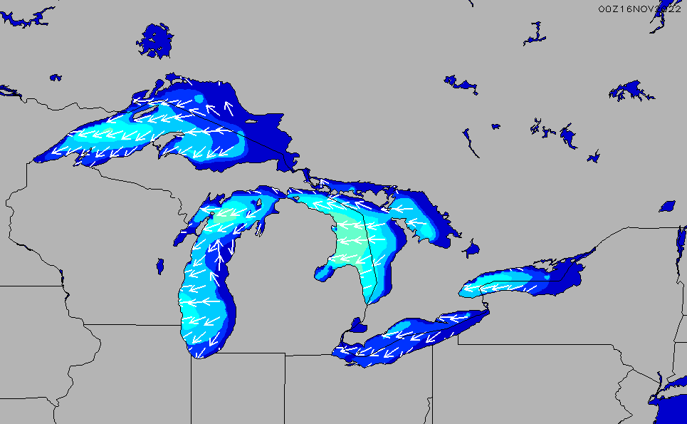 Lake Michigan Regional Wave Height Chart | SURFLINE.COM